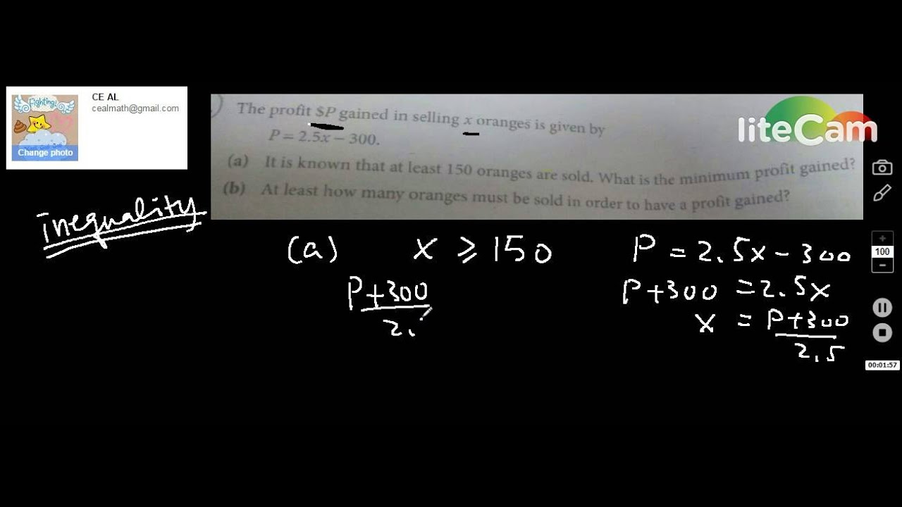 Form 3 Exam Mathematics Past Paper inequality - YouTube