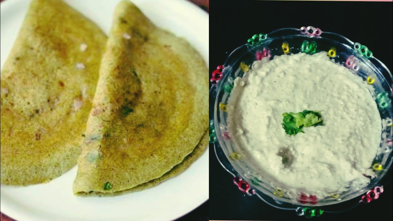 Breakfast recipe#Hotel style pesarattu with coconut chutney🥥🥥 - YouTube