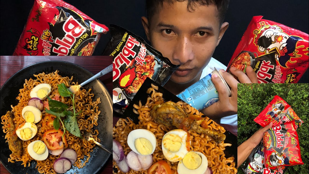2x Spicy🌶️🥵 oppa saranghae noodles lassi boil egg cha.etjok kisangsa ...