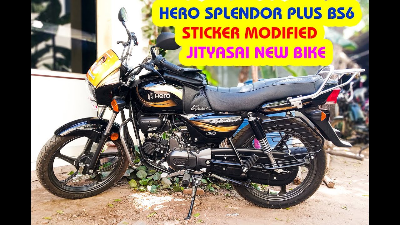 ஜித்யாசாய் new bike hero splendor plus bs6 sticker modified 2023 - YouTube