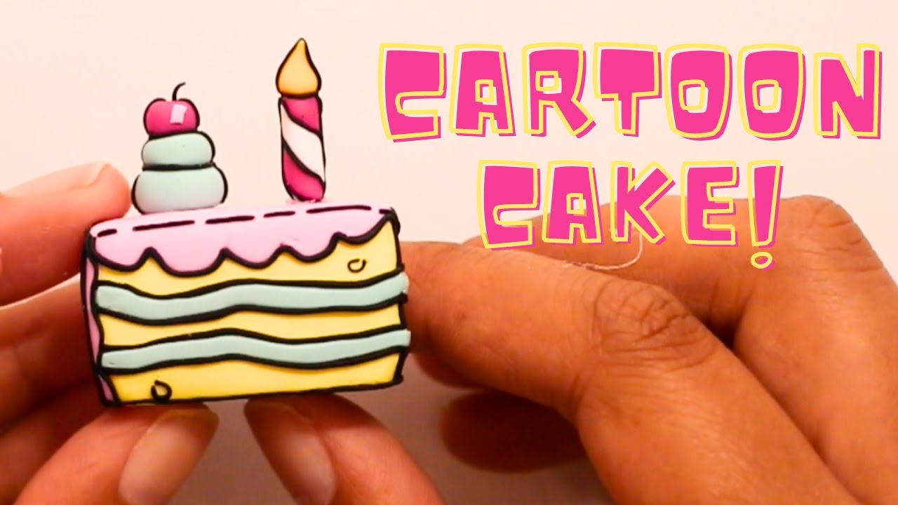 Cartoon Cake miniature⎪Polymer Clay Tutorial - YouTube