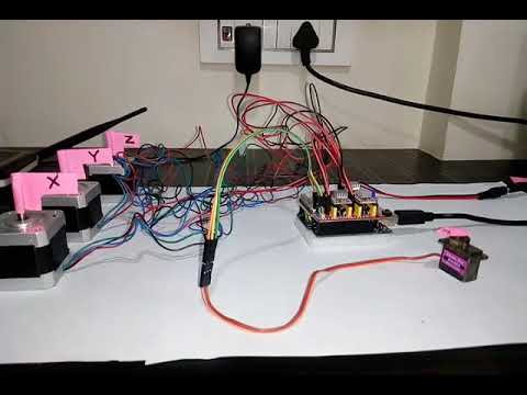 ROBOTIC ARM || WIRING TEST RUN || ARDUINO CONTROL || UGS G-CODE SENDER ...
