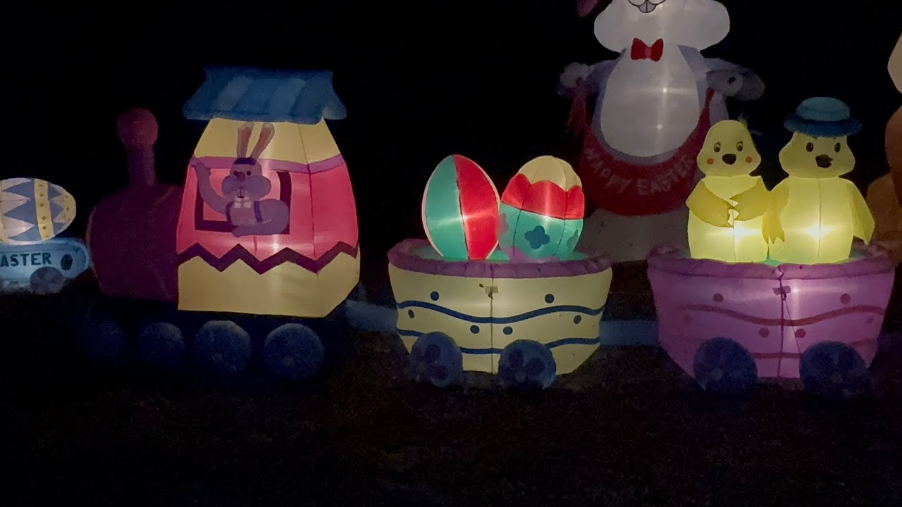 Air characters 15ft inflatable Easter train - YouTube
