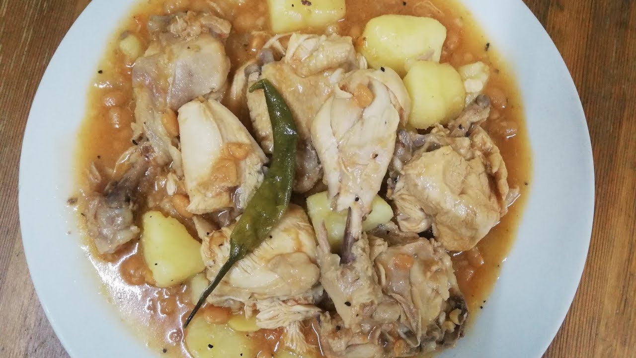 Chicken ginisa with baked beans and potato - YouTube