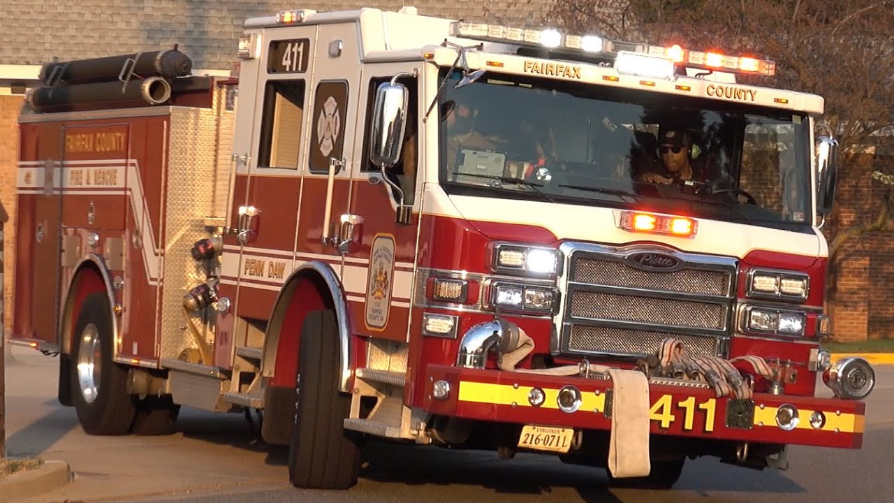 Fairfax County Fire Rescue Engine 411 Responding - YouTube