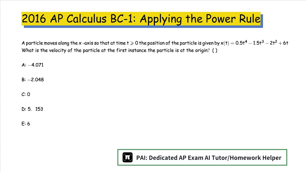 2016 AP Calculus BC1:Applying the Power Rule--Differentiation ...