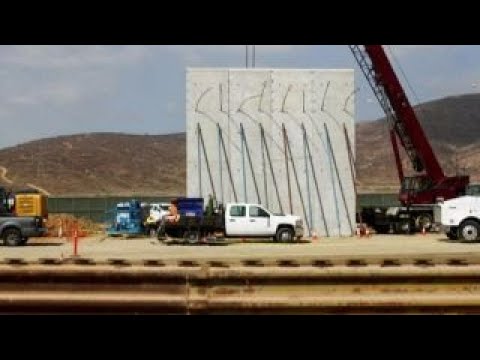 Eight border wall prototypes unveiled and ready for testing - YouTube