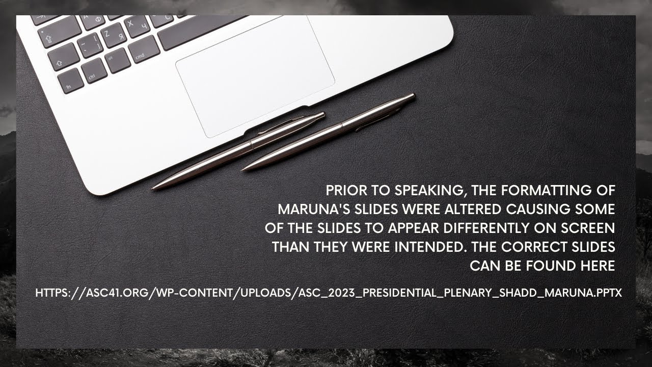 ASC 2023 Presidential Address - Shadd Maruna - YouTube