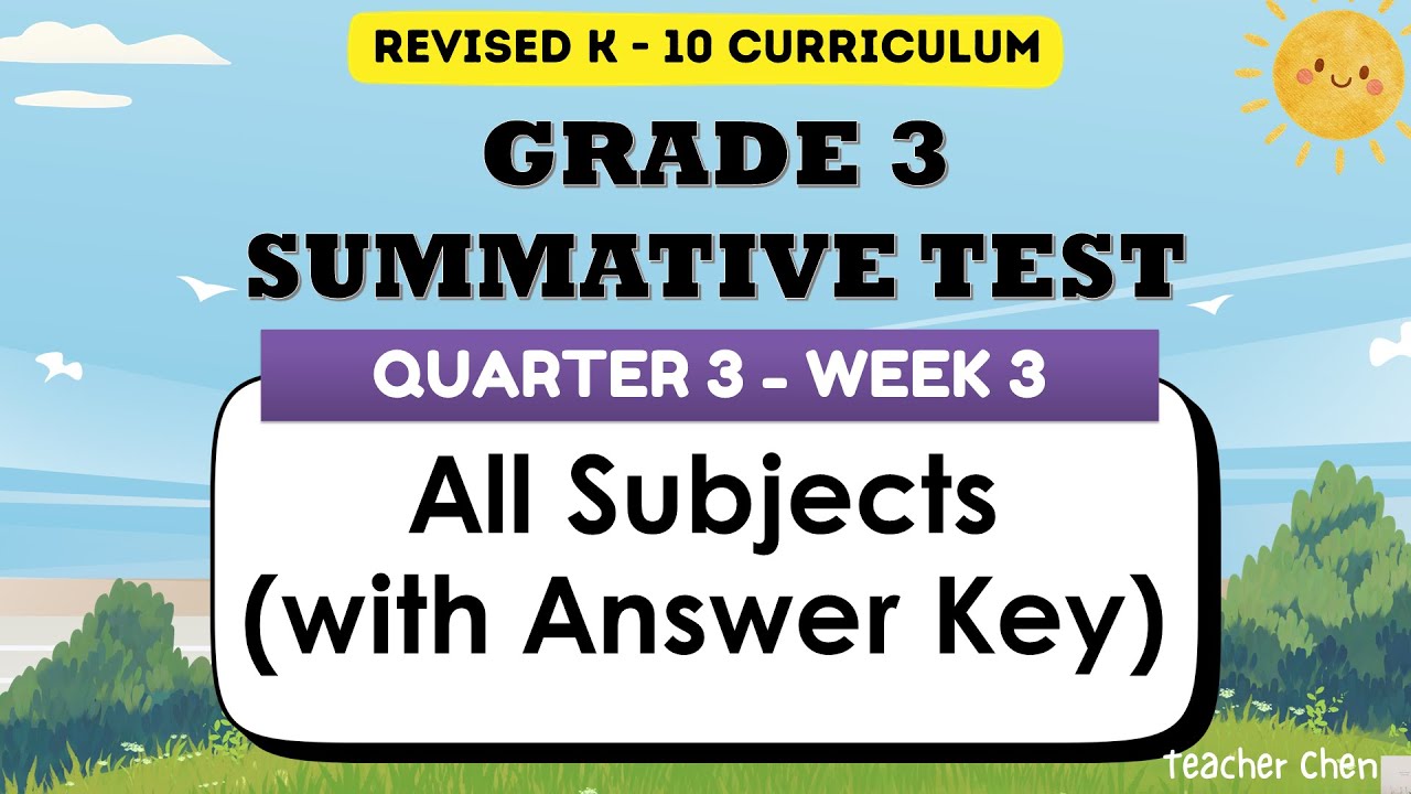 Grade 3 - Summative Test - Quarter 3, Week 3 (Revised Curriculum) - YouTube