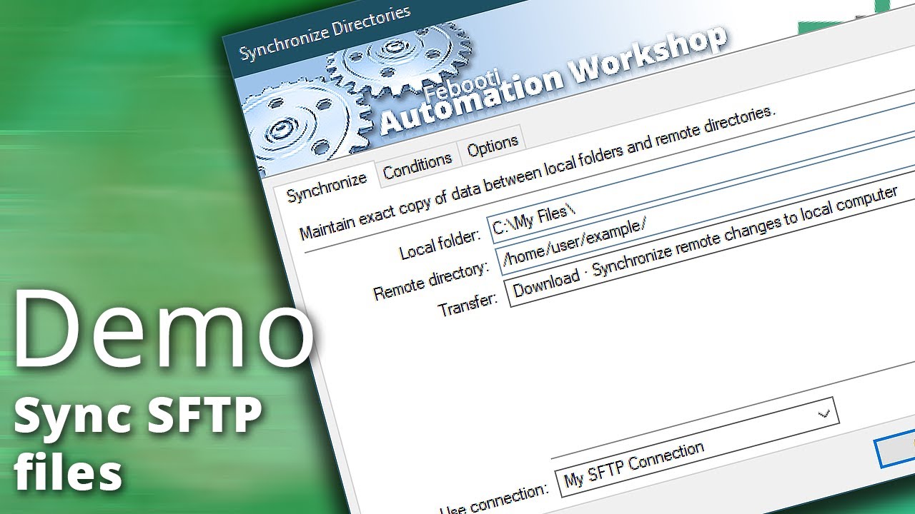 Synchronize Sftp Server Files And Documents · Demo · Febooti Automation