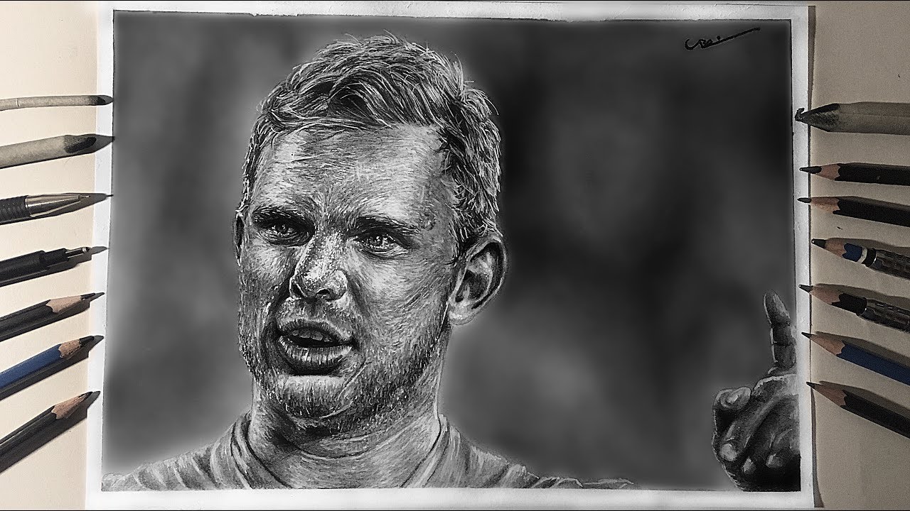 TOM TRBOJEVIC Portrait || Drawing an NRL Player in Pencils - YouTube