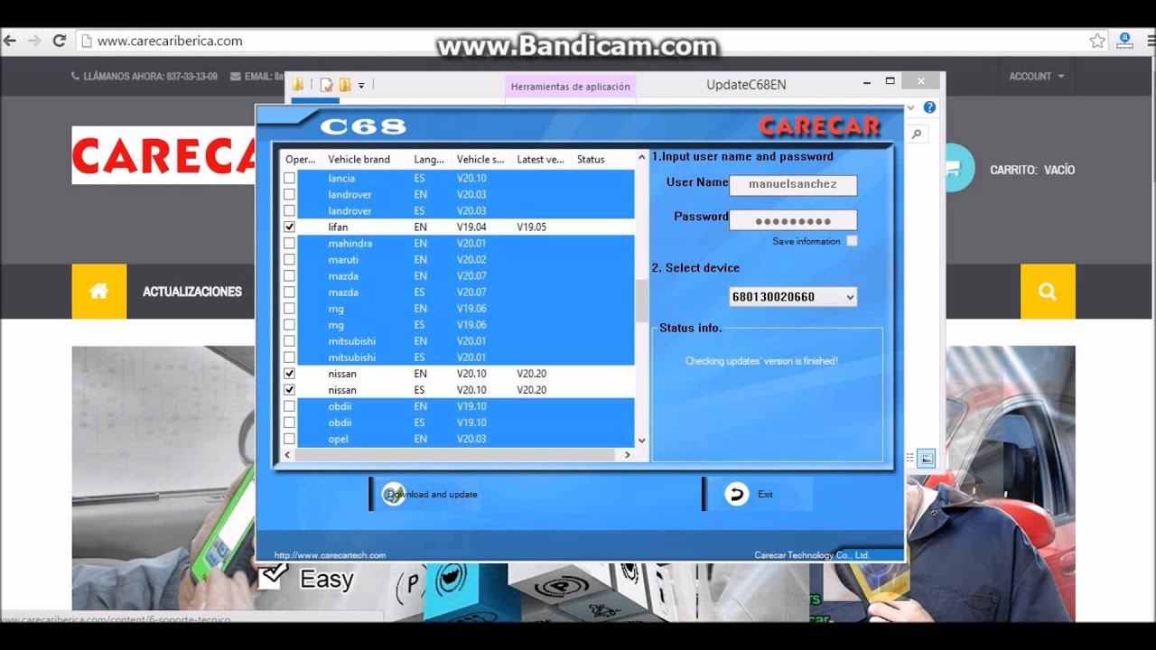 Como actualizar Carecar c68 - YouTube
