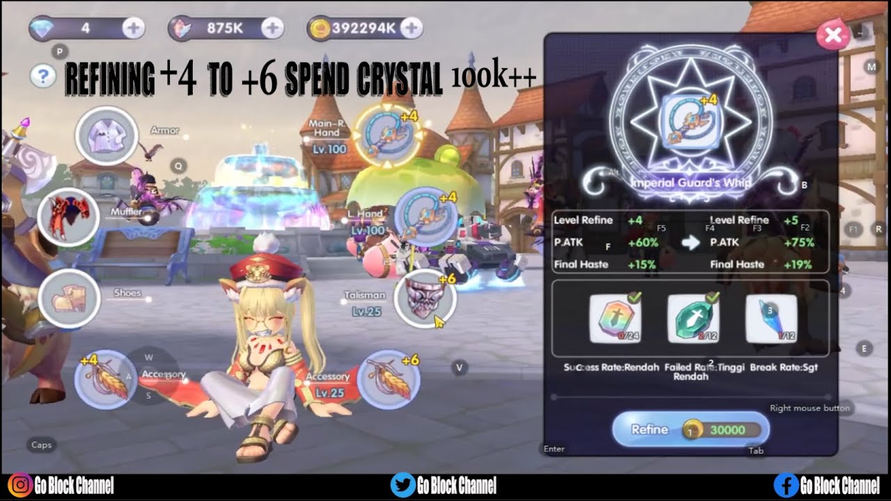 Refine +4 to +6 Spend Crystal 100k++ | rox | Ragnarok X: Next ...