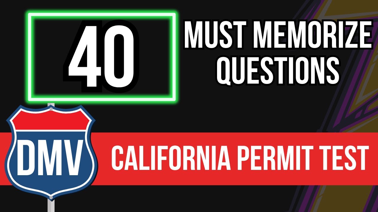 California DMV Permit Practice Test 2024 (40 Challenging Questions ...
