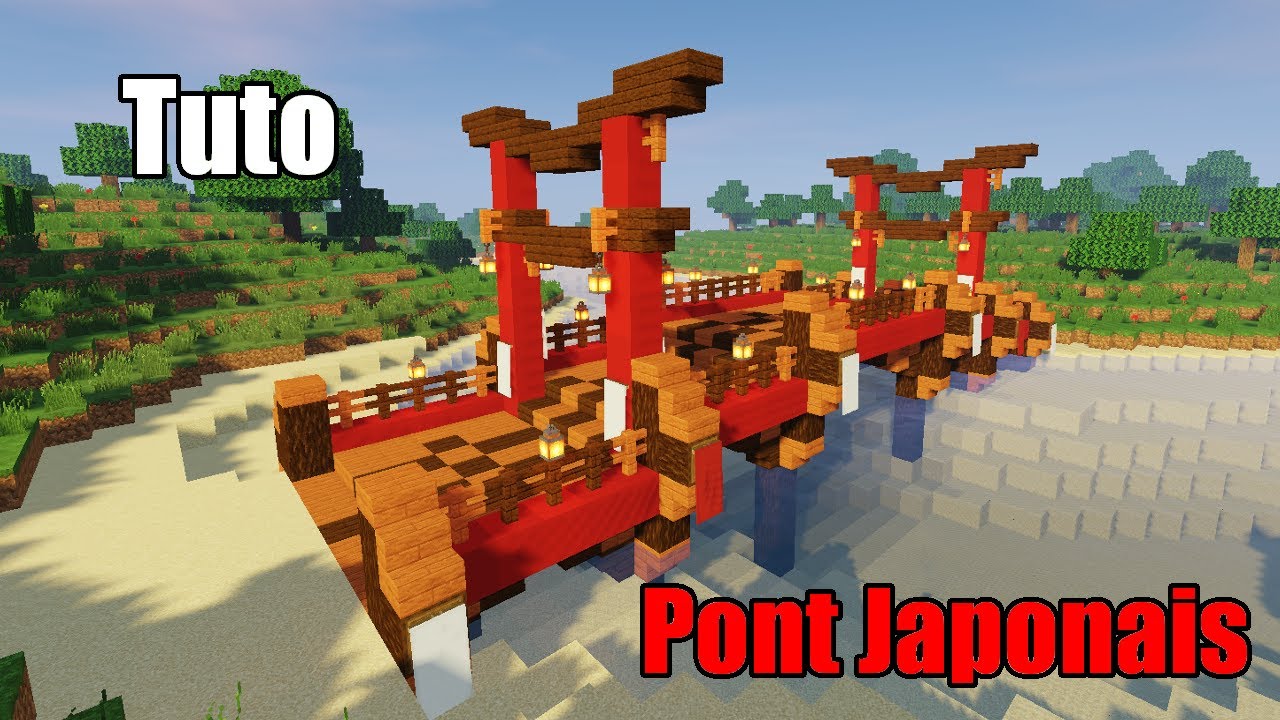 Minecraft - Tuto beau pont Japonais - YouTube