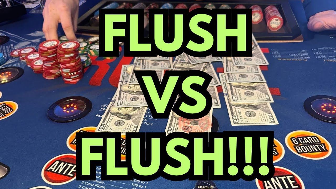 3 CARD POKER in LAS VEGAS! FLUSH VS FLUSH!!! 🔥🔥 - YouTube