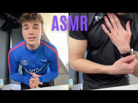 ASMR Gym clothing haul (fabric scratching, male whispers)