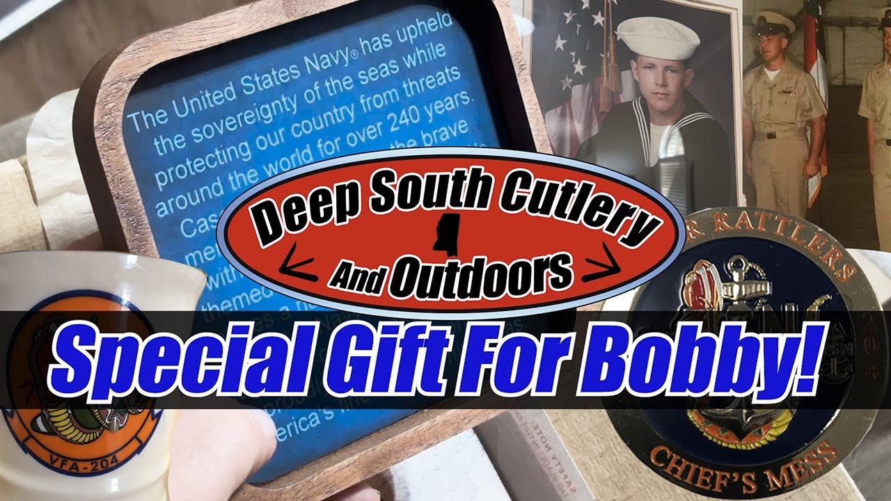 Surprise Special Gift for Bobby, Case US Navy Blue Bone Trapper ...