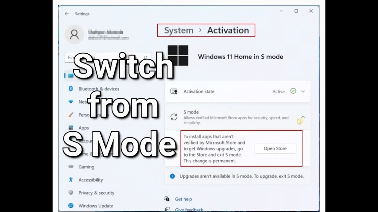 How to Switch Out of S Mode (Windows 10/11) - YouTube
