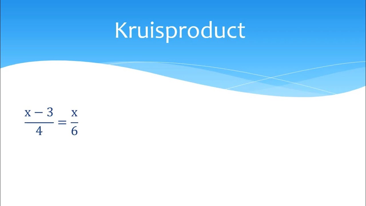 Evenredigheden, kruisproduct - YouTube
