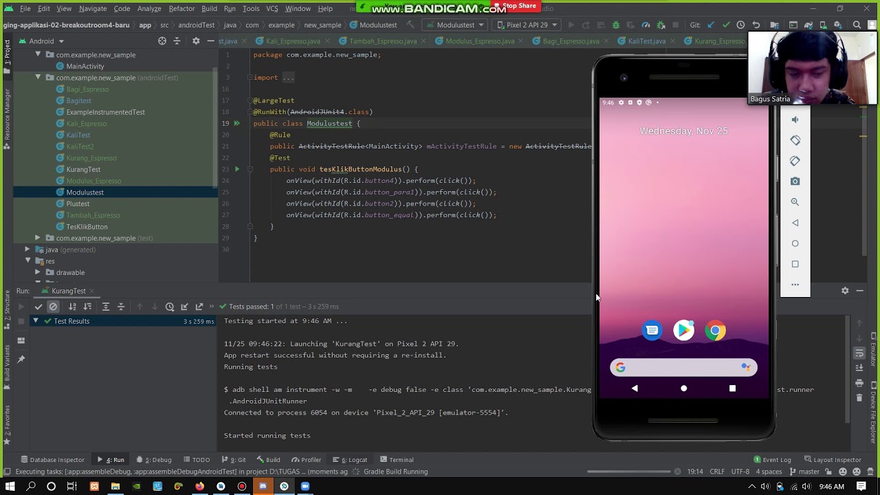 Testing Espresso dan JUnit serta Test case pada Aplikasi Calculatoe ...