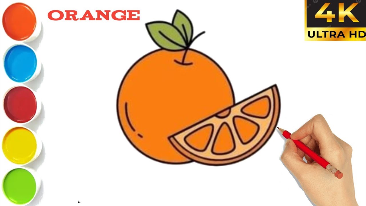 Orange drawing || How to draw a Orange || Easy step by step orange 🍊 ...