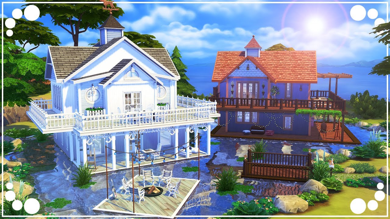 OPPOSITE FLOATING HOUSES 💙 - REBUILDING WINDENBURG | The Sims 4 | Speed ...