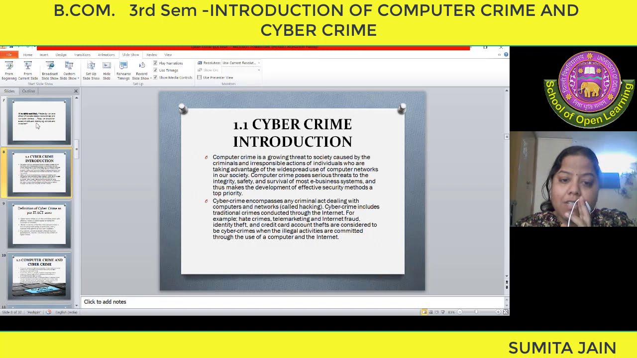 Introduction to Cyber crime and Computer Crime | Bcom | Delhi ...