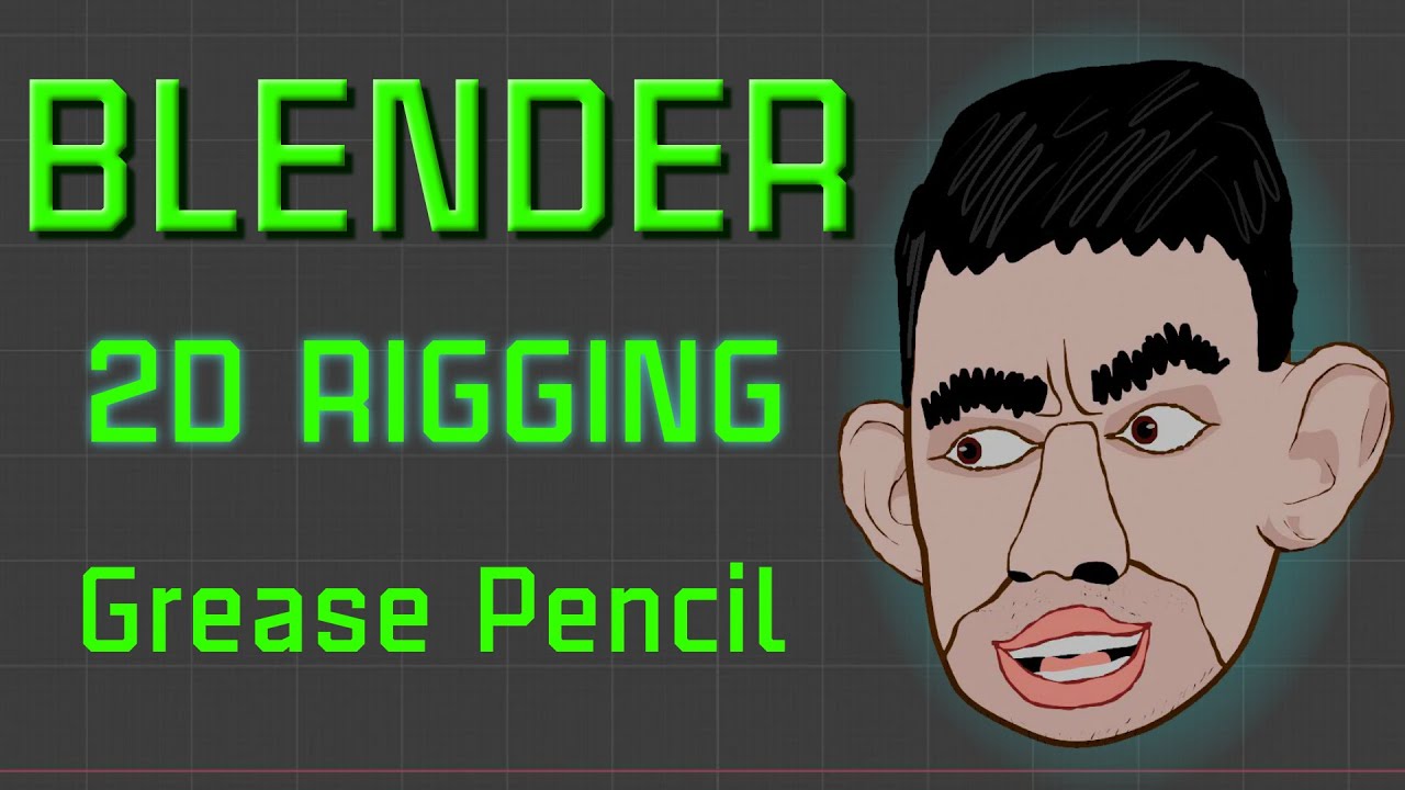 Blender 2D Animation grease pencil drawing Character face rig Tutorial ...