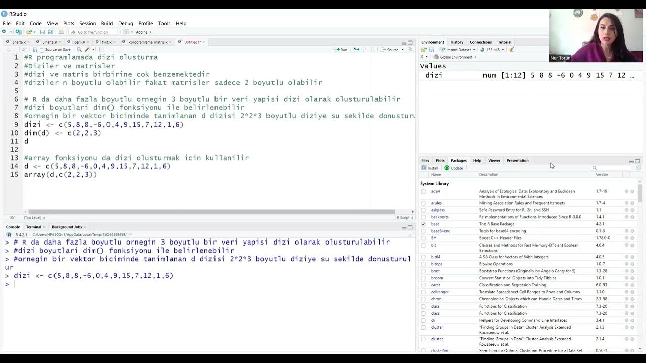 R Programlamada Dizi Oluşturma Dim Array Rprogramming Rprogramlama Youtube