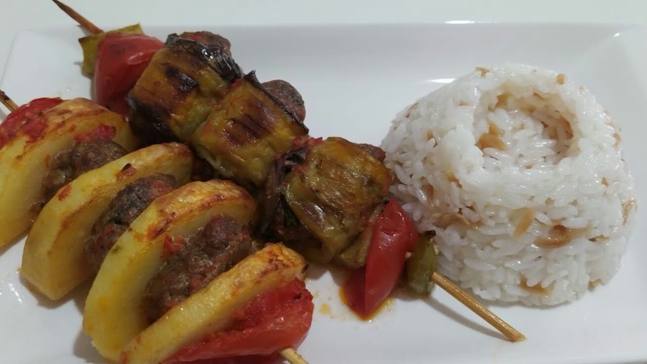 ÇÖP ŞİŞTE KÖFTELİ PATLICAN KEBABI - YouTube
