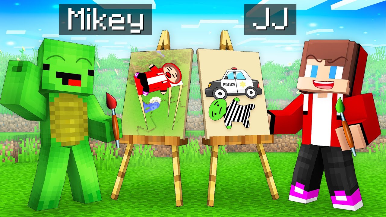 Mikey vs JJ DRAWING MOD For Pranks in Minecraft (Maizen) - YouTube
