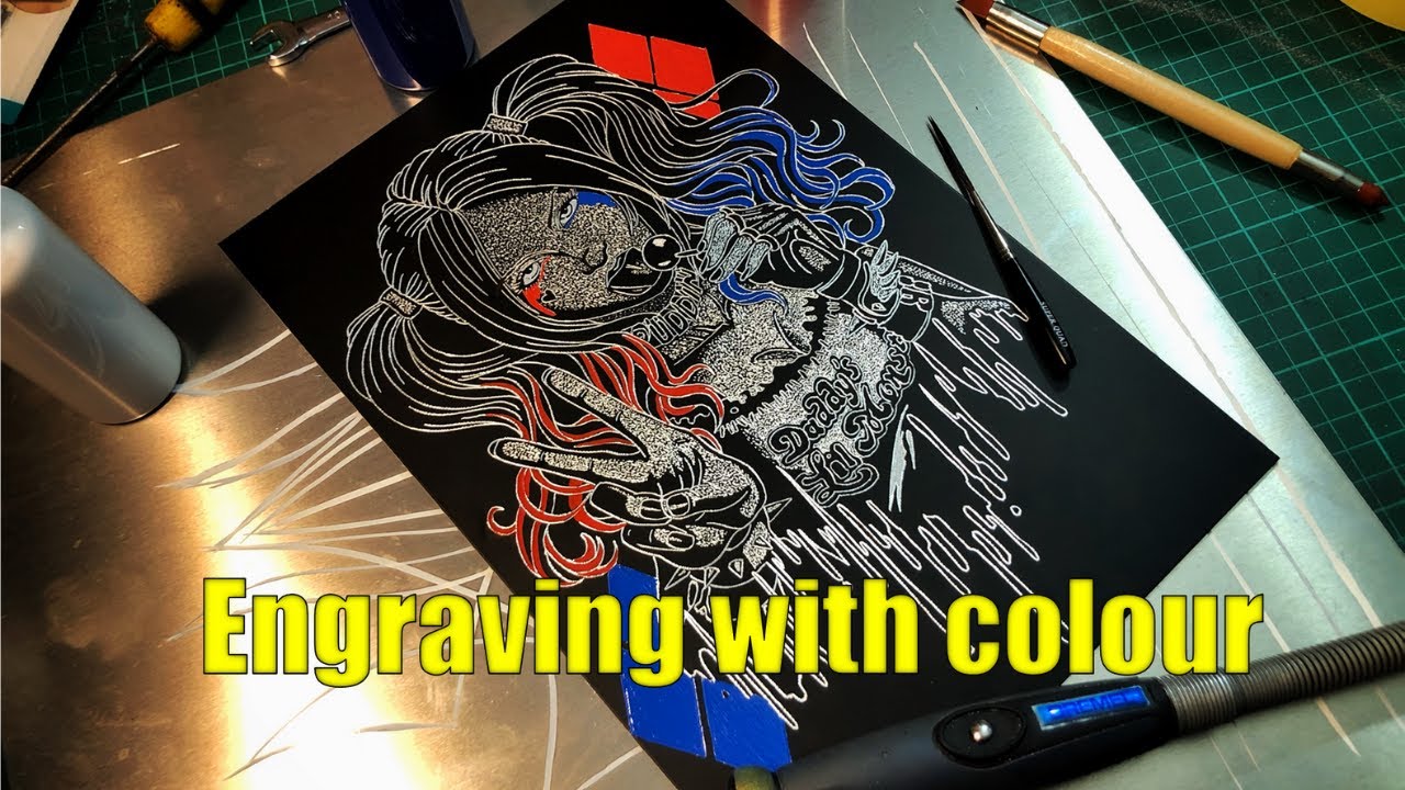Engraving with colour - YouTube