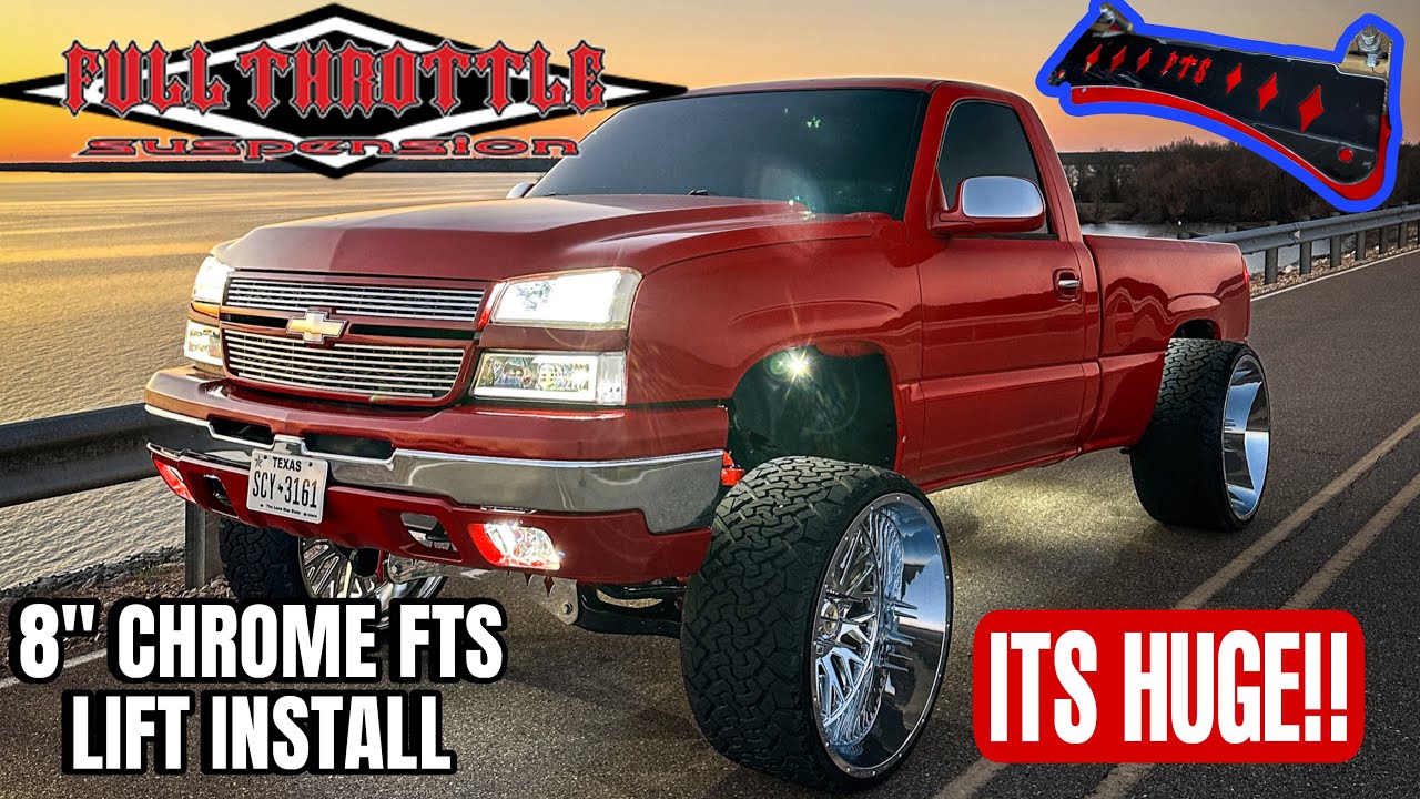 INSTALLING ️CHROME 8 INCH FTS LIFT ️ON MY 05 CAMMED SILVERADO SINGLE ...