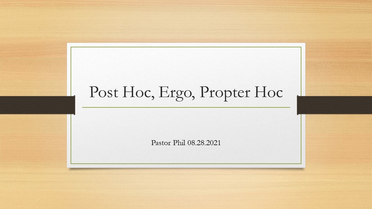 Post Hoc, Ergo, Propter Hoc - YouTube