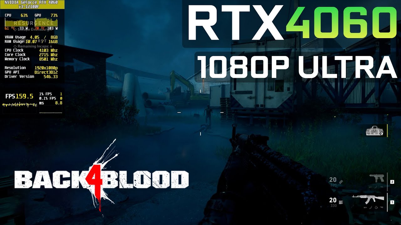 Back 4 Blood Gameplay on RTX 4060 - 1080p - Ultra - YouTube