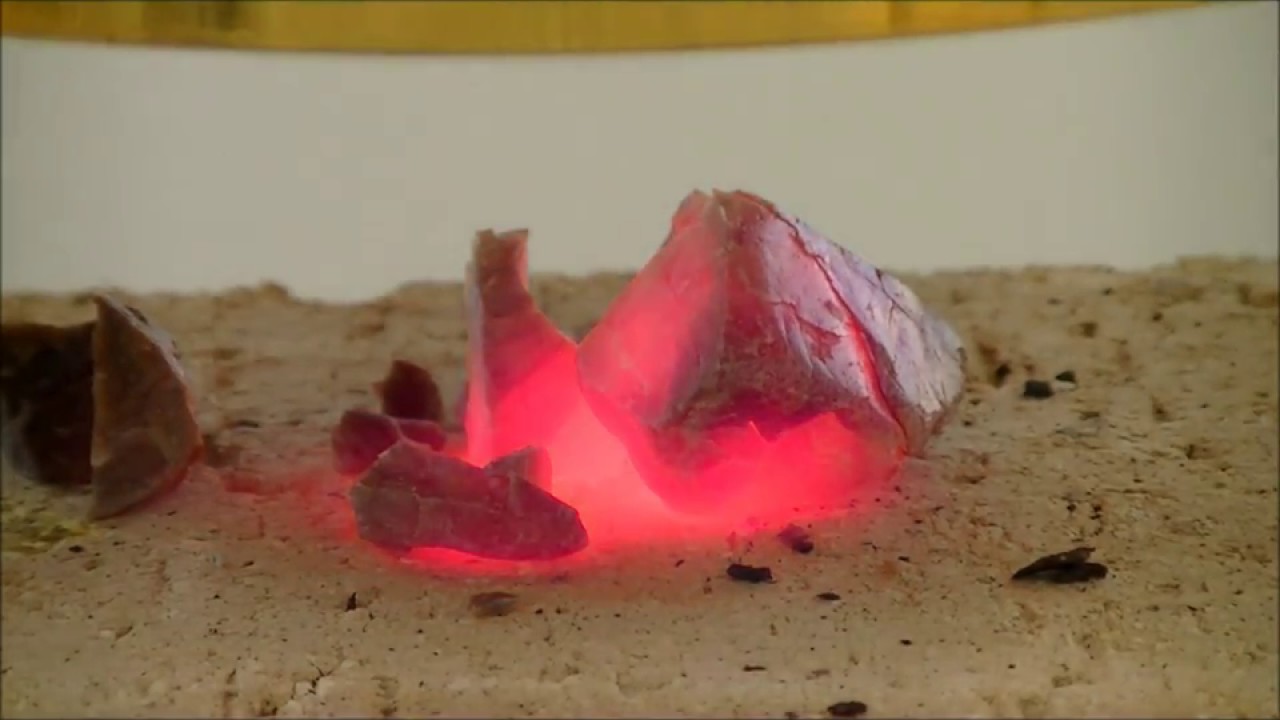 Heating, melting and vitrification of rocks series 27 Fluorite 【Heat ...