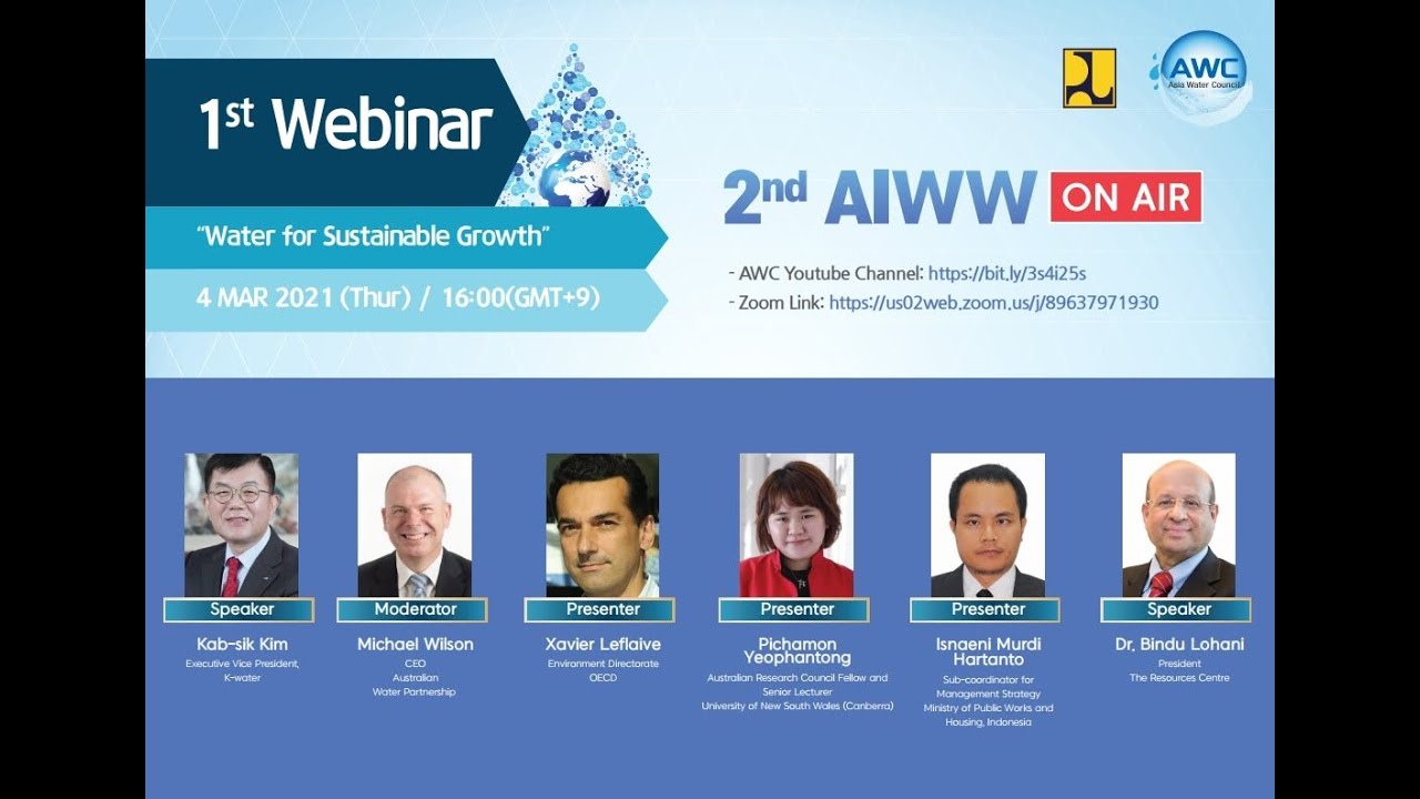 [2nd AIWW ON-AIR] 1st Webinar - Water for Sustainable Growth - YouTube
