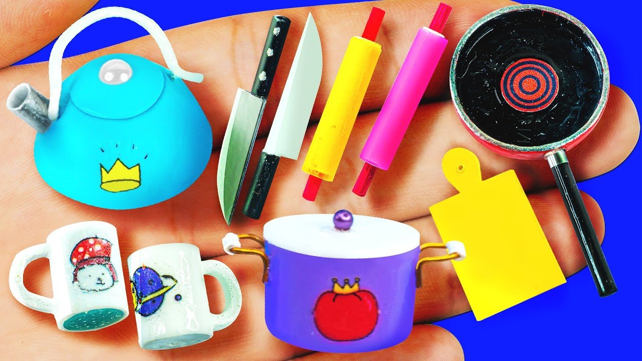DIY Miniature Kitchen Tools : Mini Knife, Pan, Pot, Cup | DIY Miniature ...