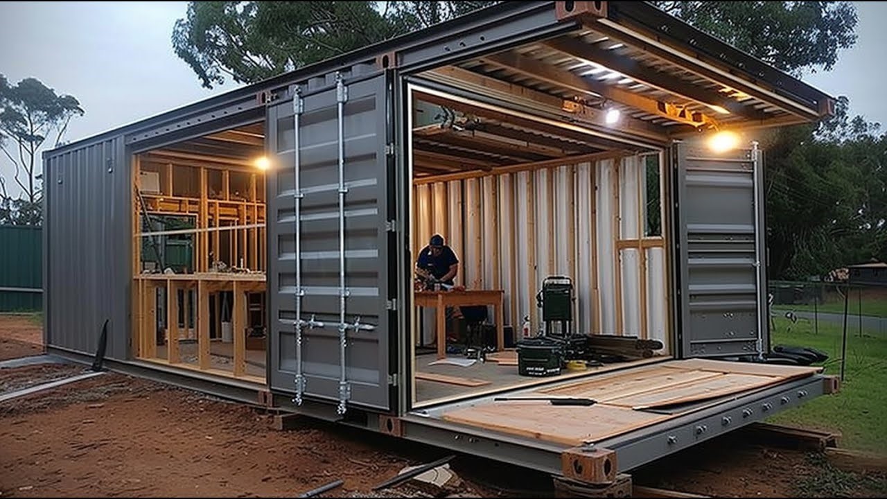 Man Builds Amazing DIY Container Workshop Start to Finish by ...