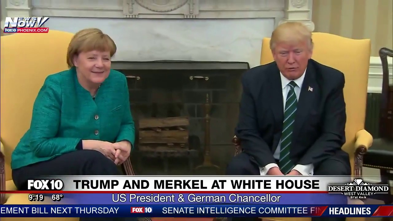 FNN: President Trump & German Chancellor Angela Merkel Photo Opp in ...