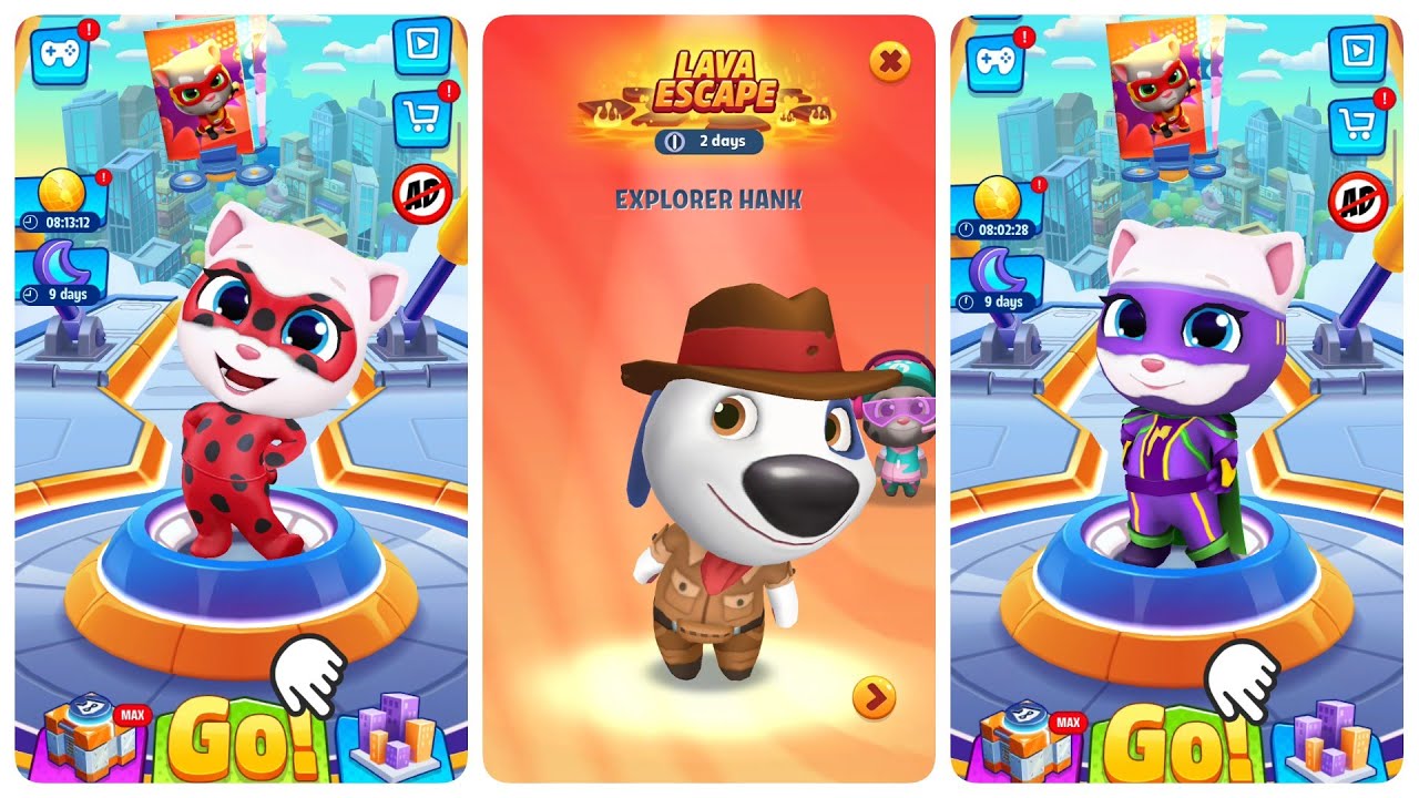 Lava Escape Explorer Hank vs Ladybug Angela & Lightning Angela in ...