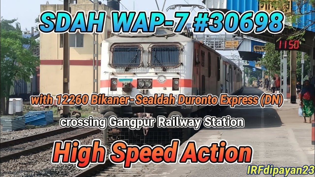 SDAH WAP-7 #30698 with 12260 Bikaner–Sealdah Duronto Express (DN ...