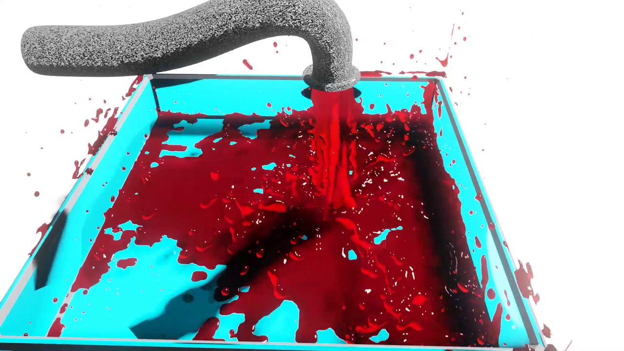 Blood simulation second attempt - YouTube
