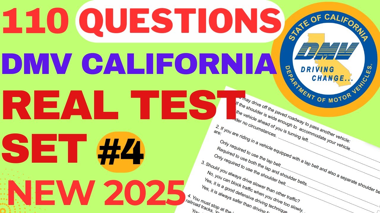 California DMV Knowledge Practice Test 2025 - SET 4 - DMV Permit ...