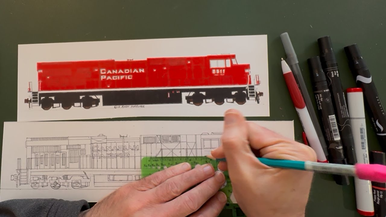 Canadian Pacific ES44AC 8811 How To Draw A Train Andy Fletcher Episode ...