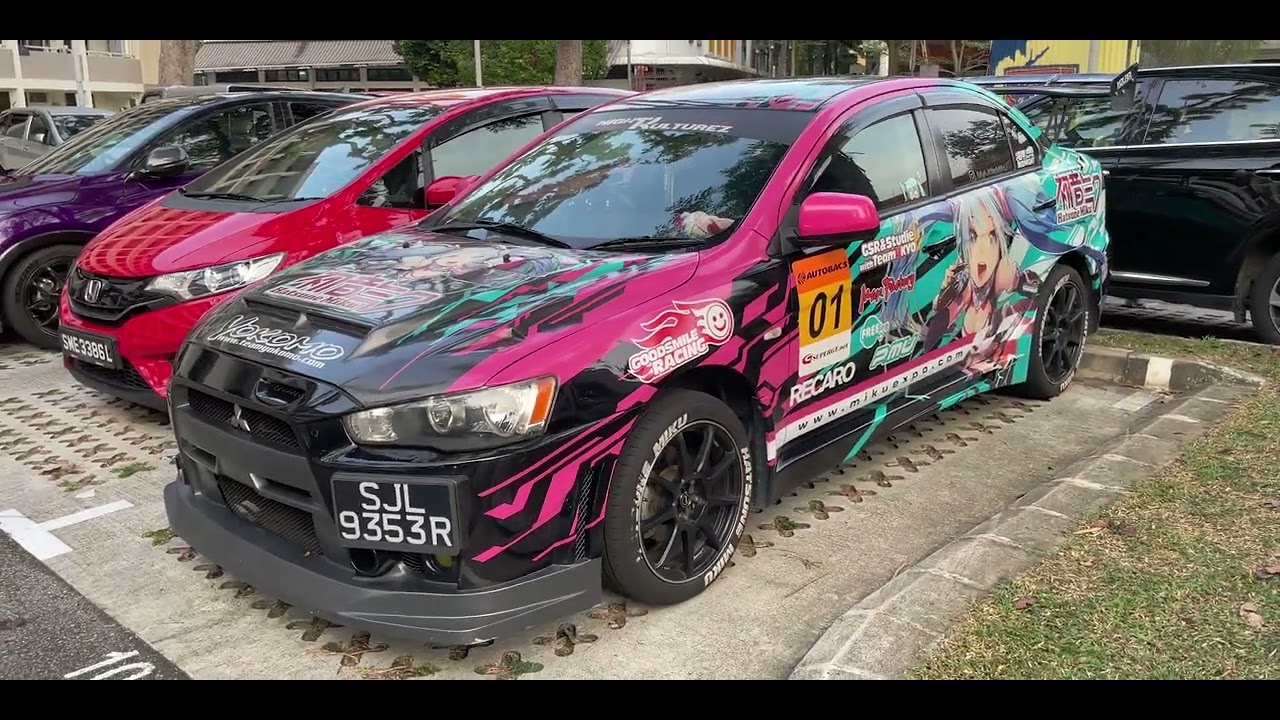 Hatsune Miku Themed Mitsubishi Evo X - YouTube
