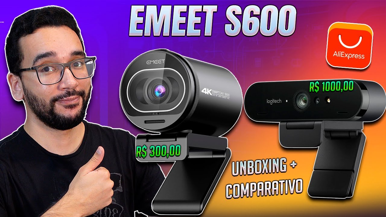 WEBCAM de R$ 300 VS R$ 1000 - Emeet S600 4K Unboxing e Comparativos ...
