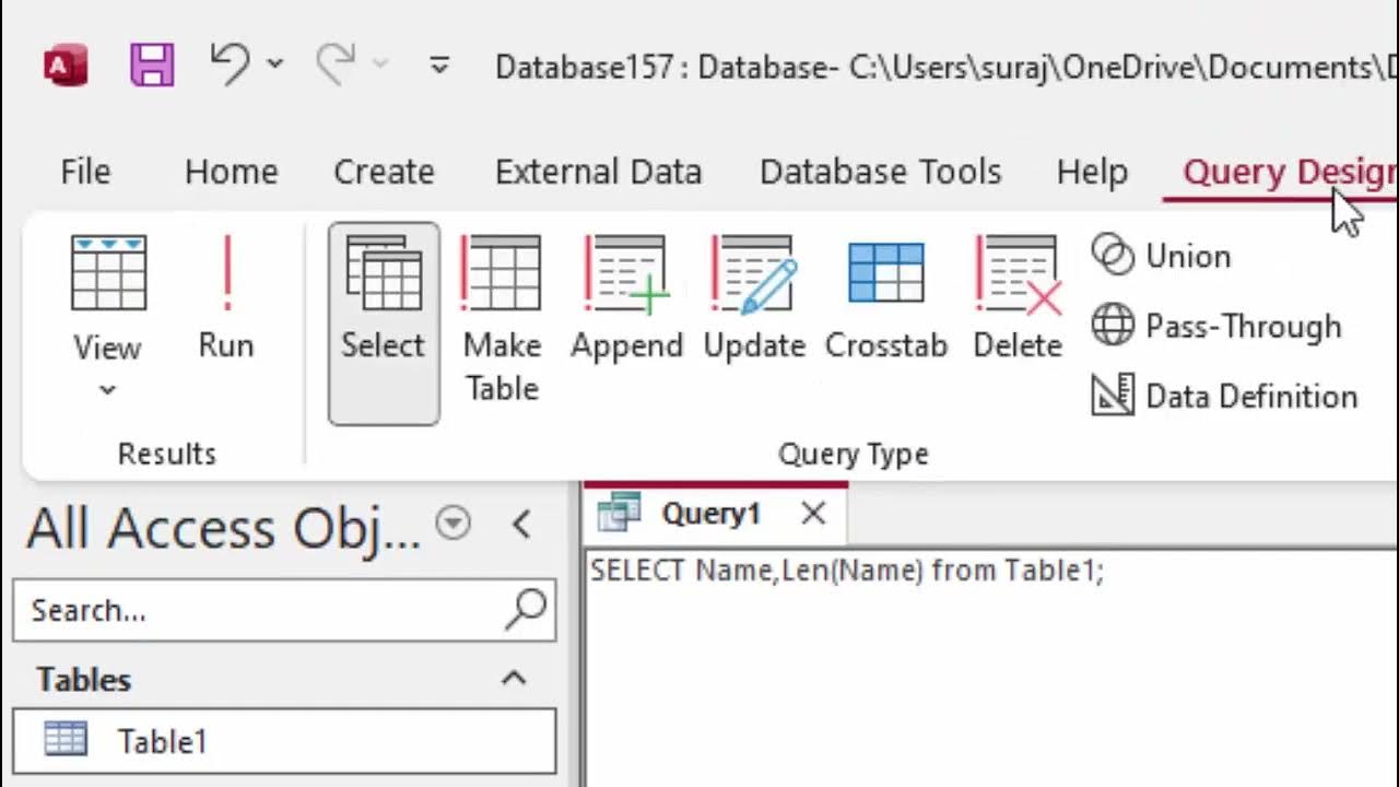 How to use Len function in Ms Access in hindi@COMPUTEREXCELSOLUTION - YouTube