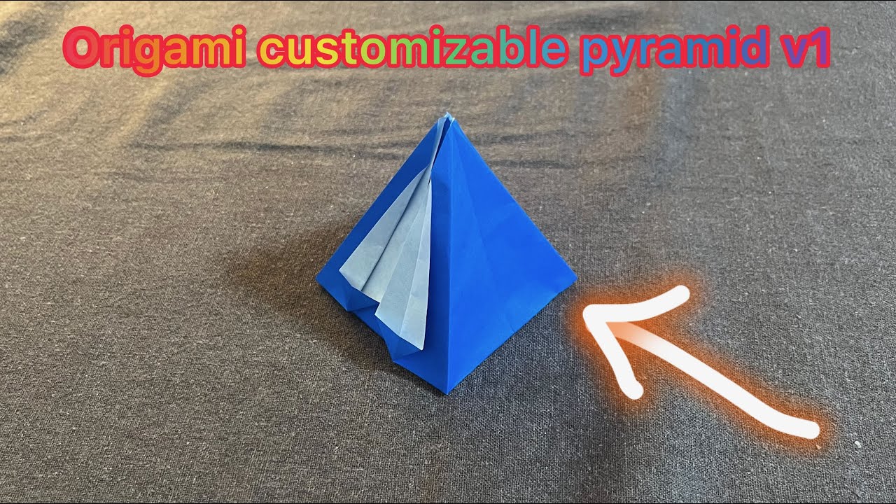 Origami Customizable Pyramid v1 - YouTube